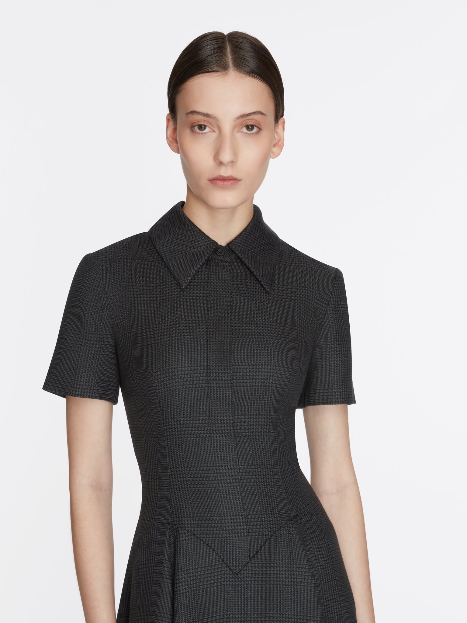 Jody Dress in Charcoal and Black Prince of Wales– Emilia Wickstead