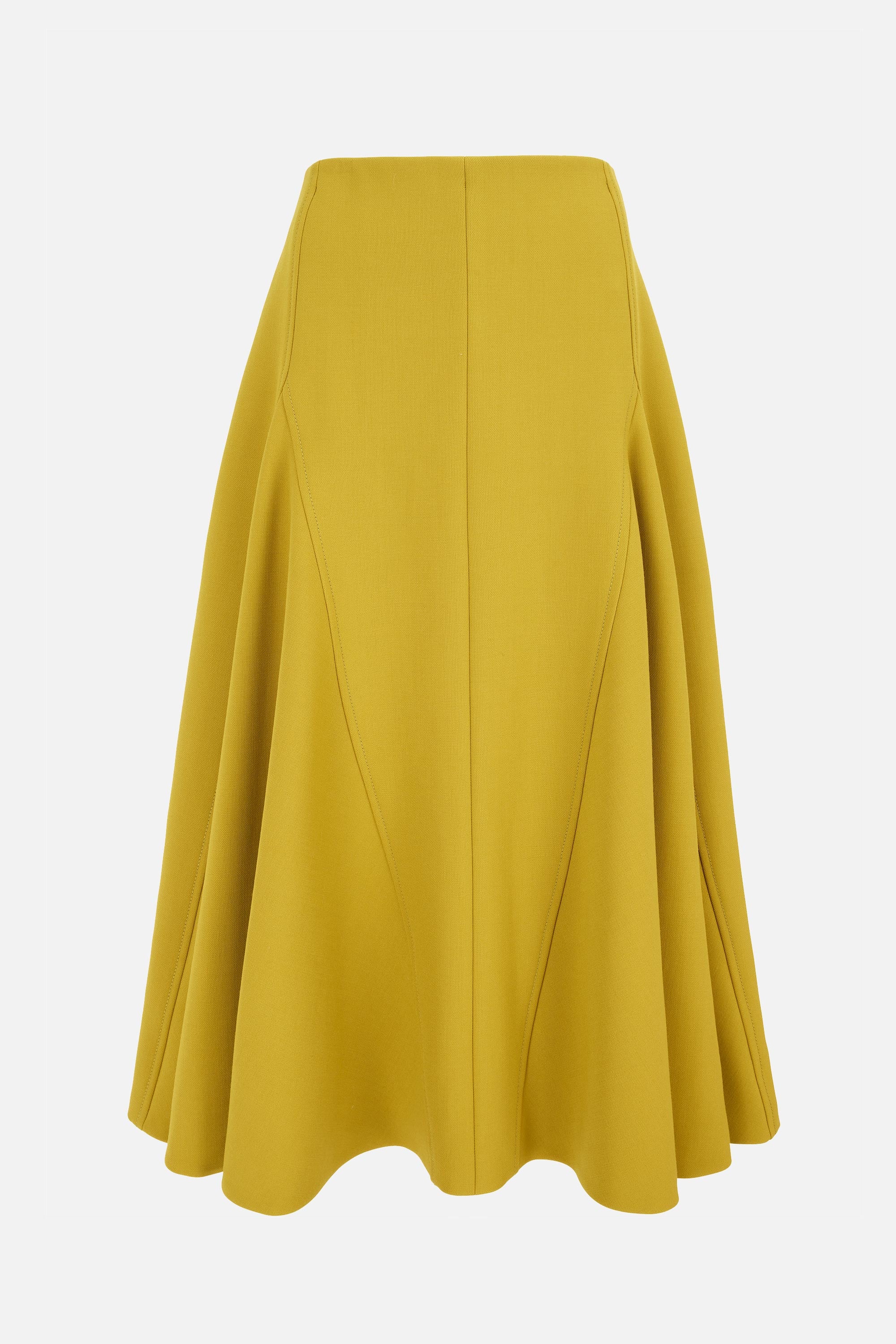 Ursula Skirt In Chartreuse Birdseye Suiting | Emilia Wickstead
