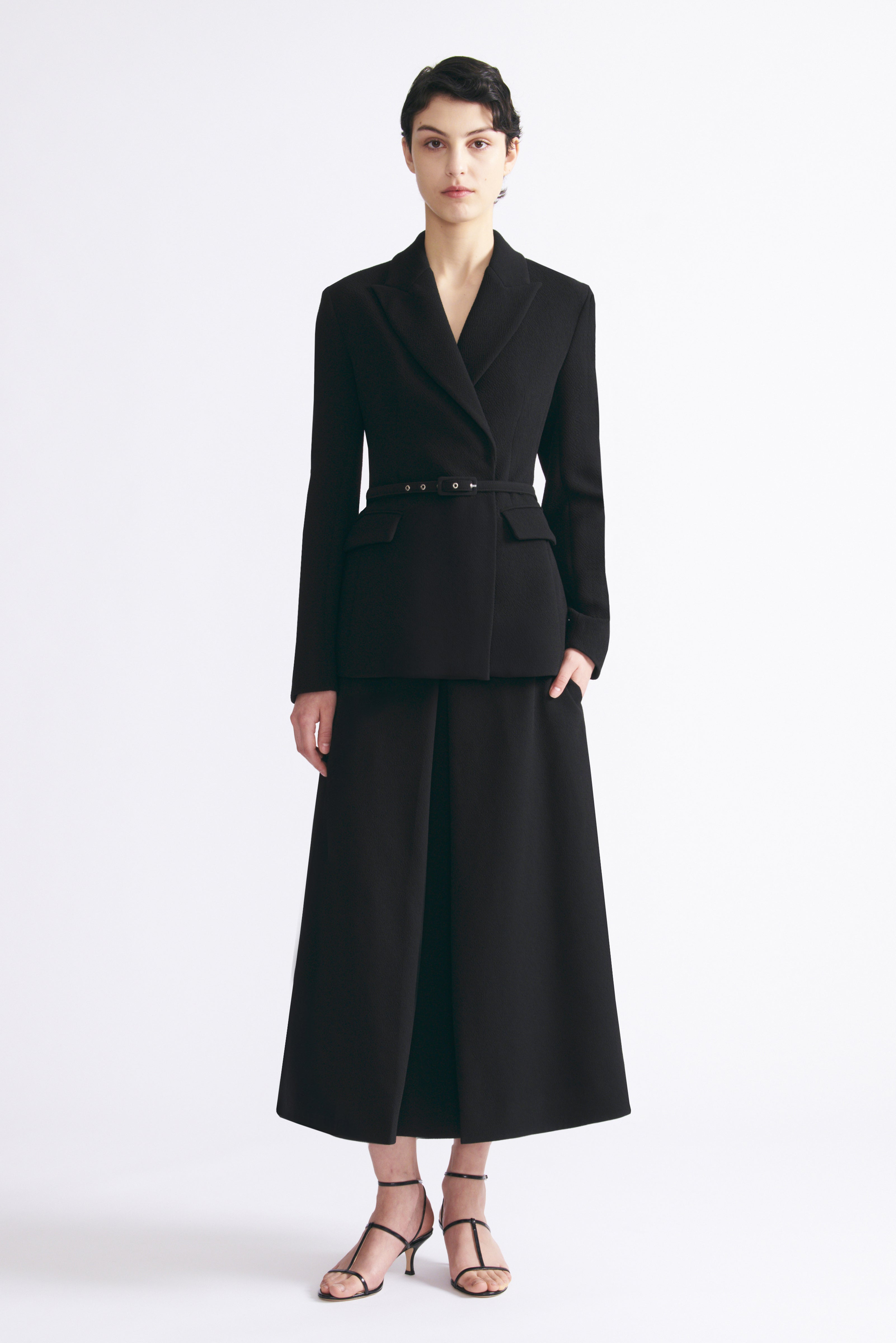 Danya Tailored Jacket In Black Double Crepe | Emilia Wickstead