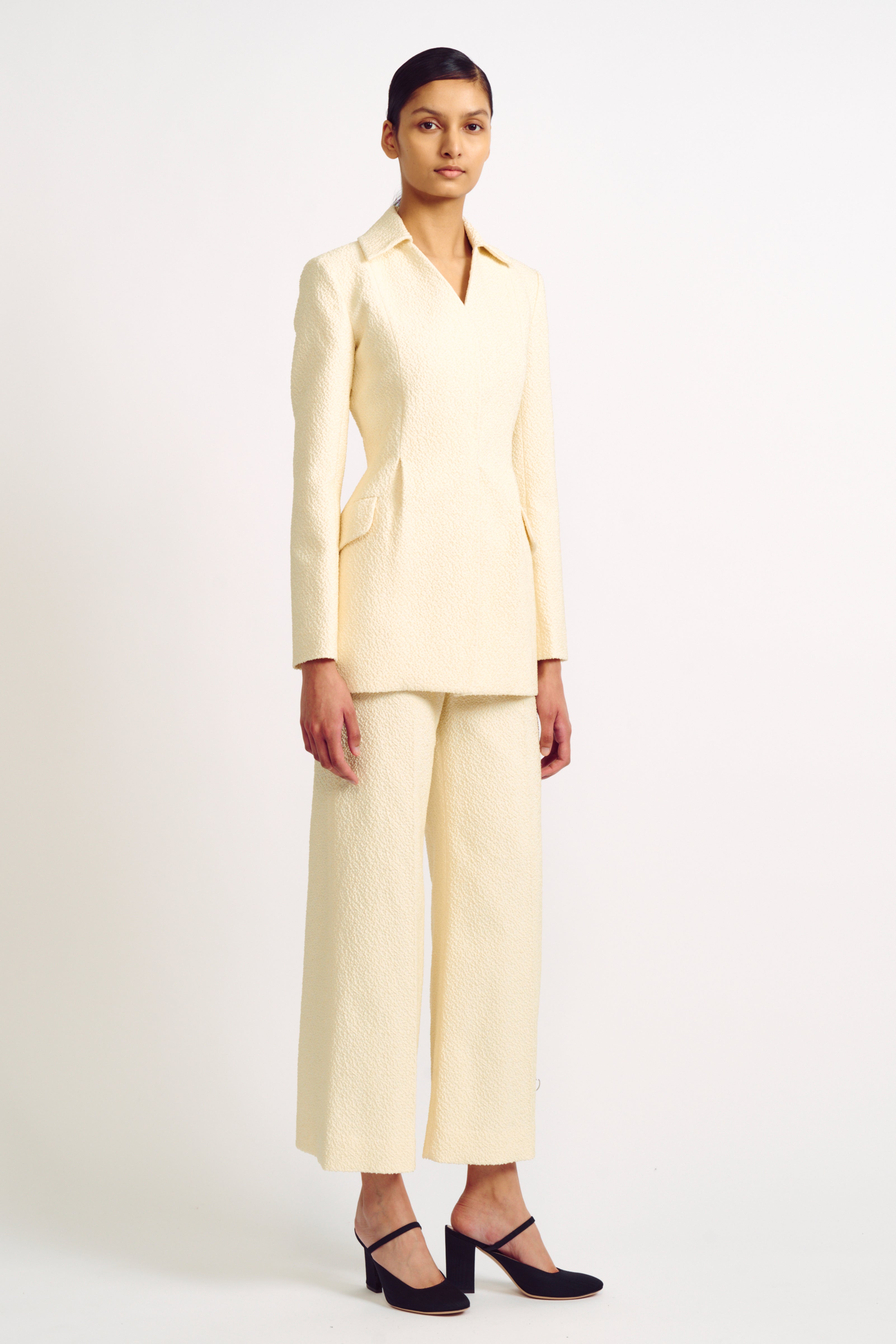 Aideen Ivory Cotton Boucle Jacket | Emilia Wickstead