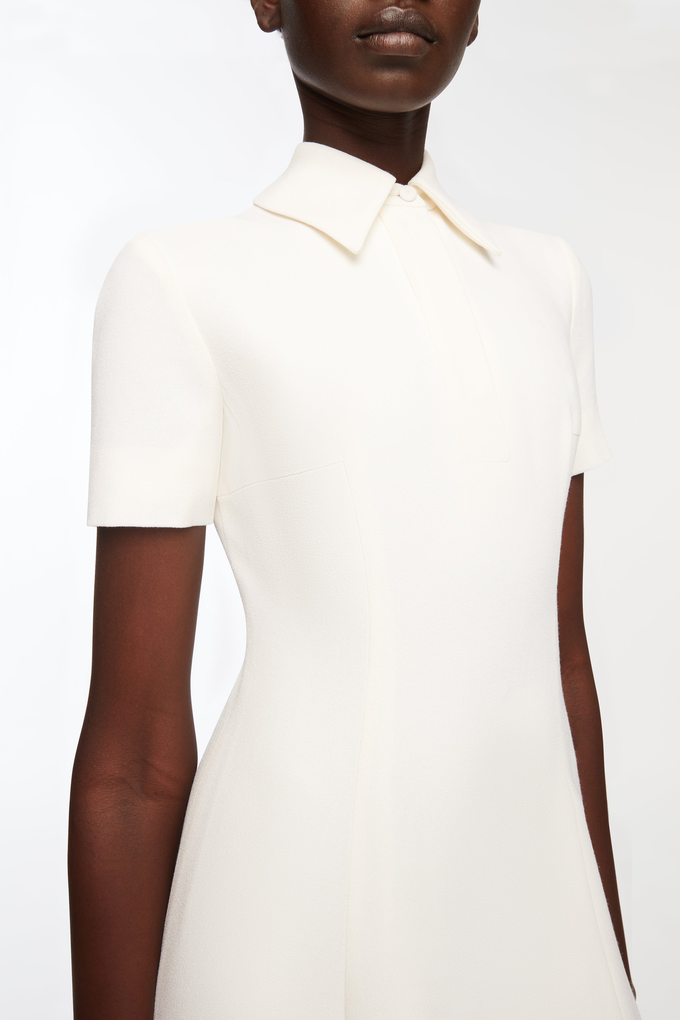 Feliciana Dress In Ivory Single Wool Crepe | Emilia Wickstead