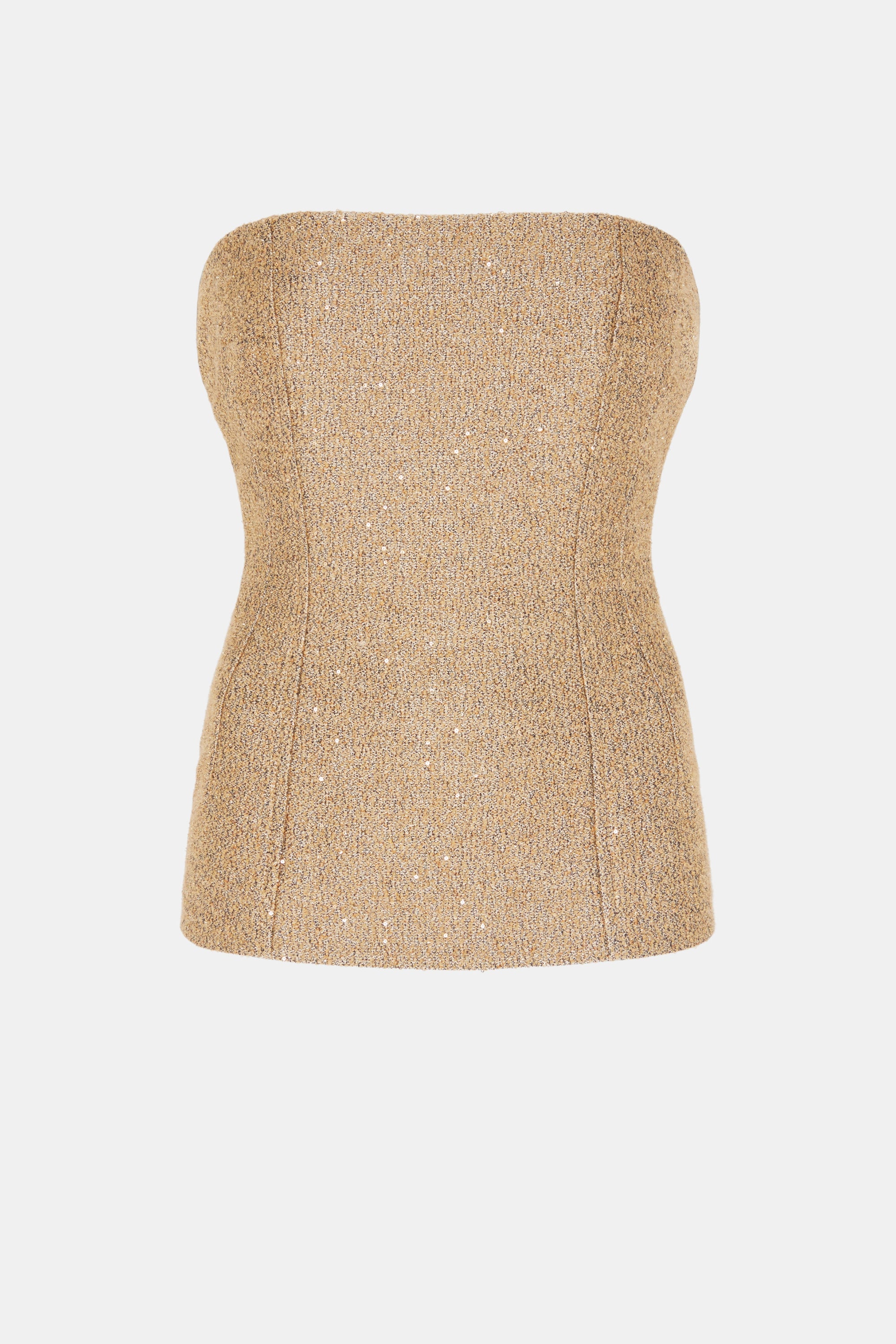 Kerina Top In Gold Sequin Tweed | Emilia Wickstead