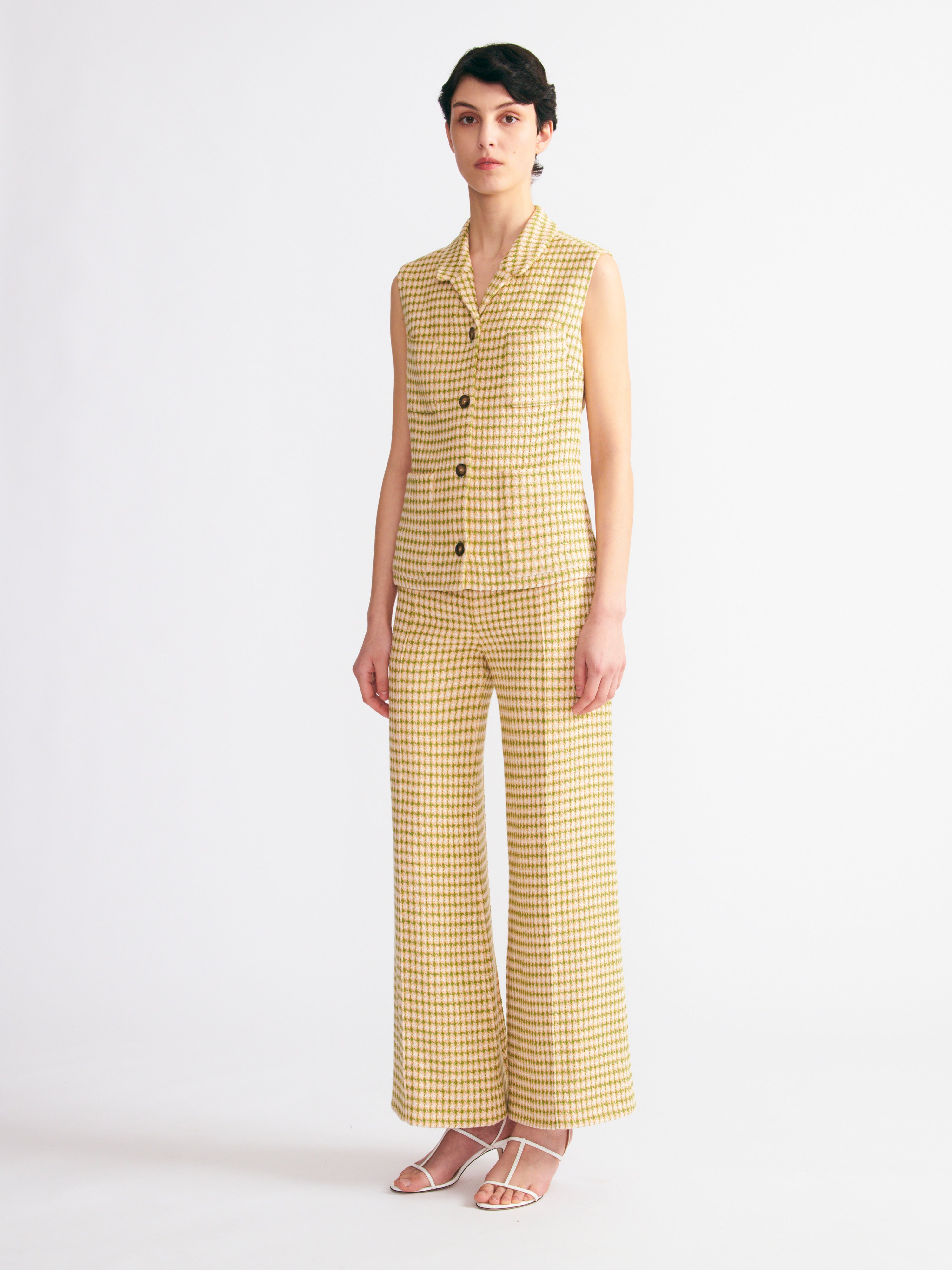 Daffy Trousers In Multi Checked Tweed | Emilia Wickstead