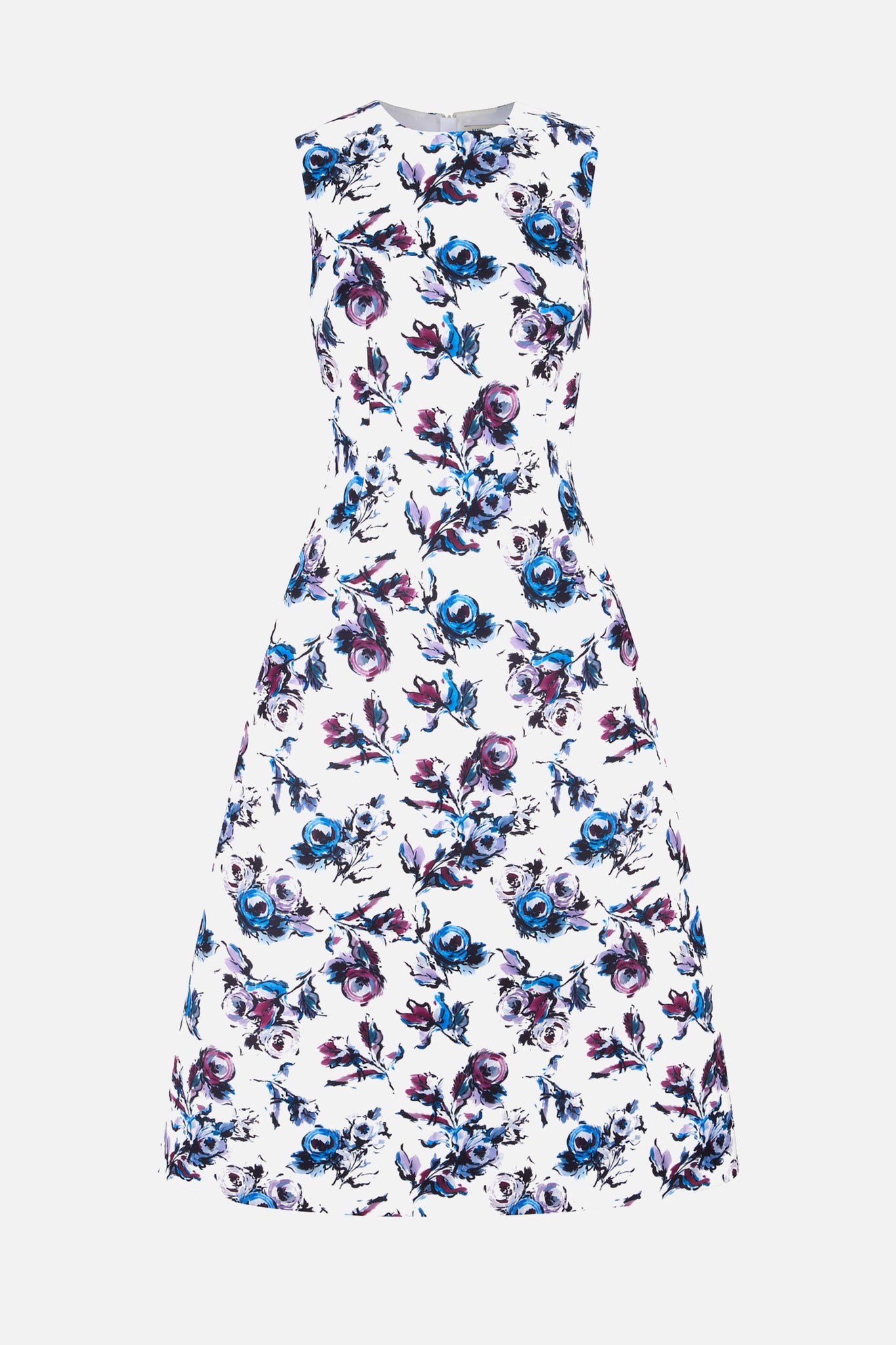 Rumi Dress In Purple & Blue Floral Print Genzianella | Emilia Wickstead