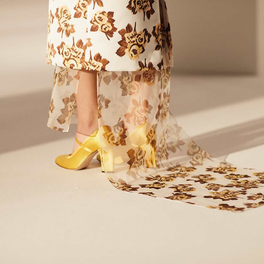 Kyle Dress | Asymmetric One Should Yellow & Black Floral Printed Dress ...