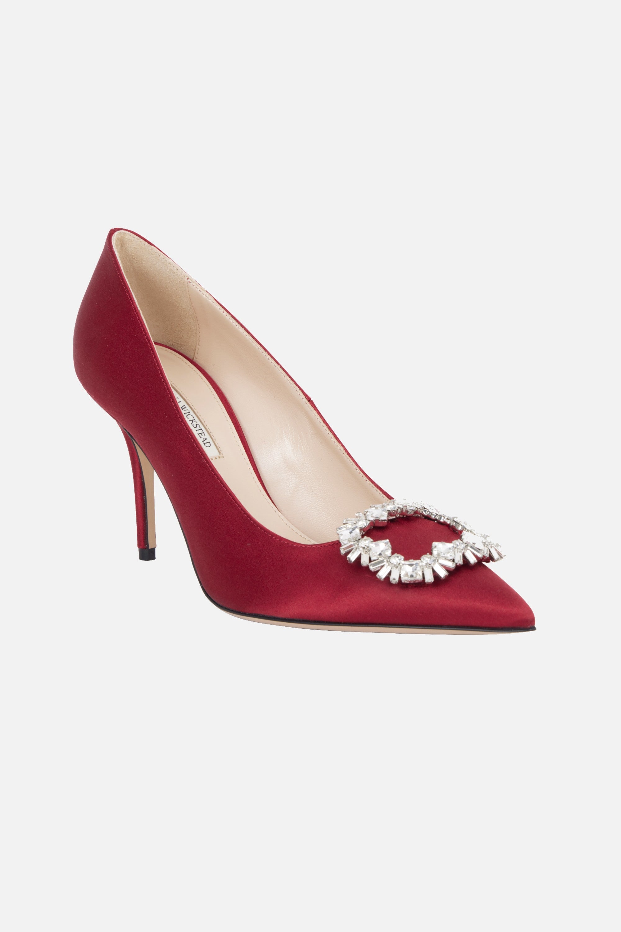 Sophia Shoe In Red Satin | Emilia Wickstead