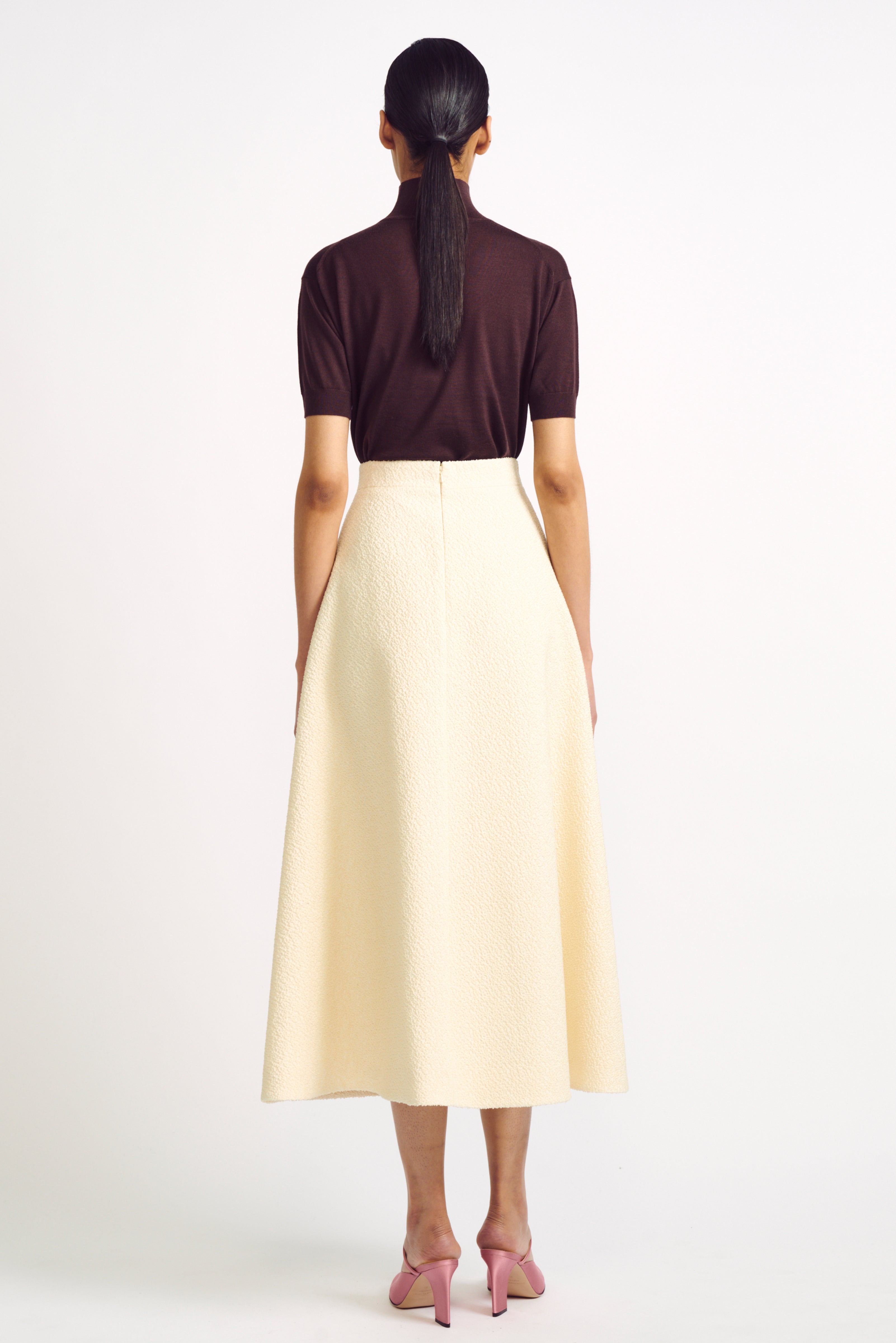 Torina Skirt in Ivory Boucle | Emilia Wickstead