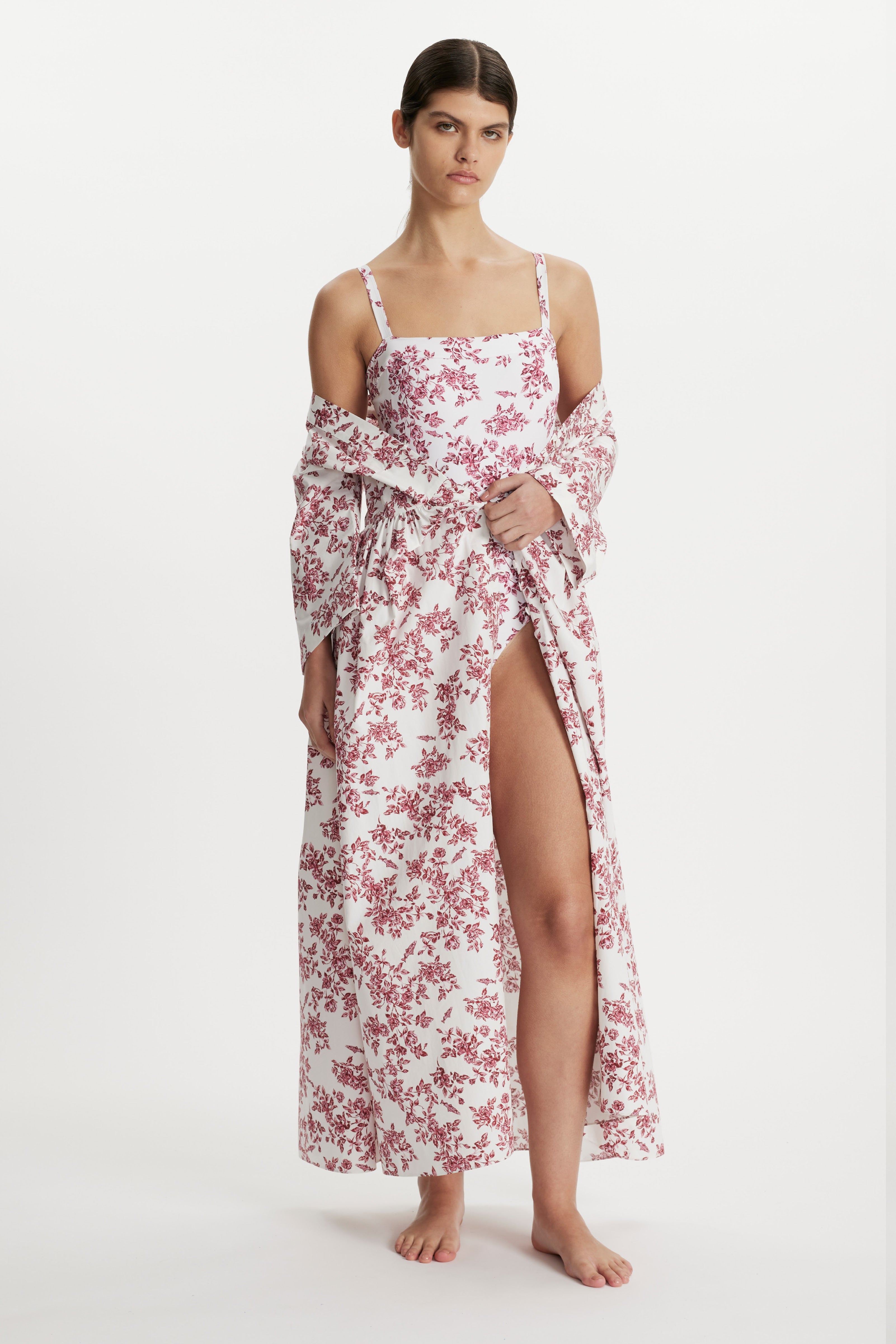 Elowen Kaftan Pink Rose Print Cotton | Emilia Wickstead X Passalacqua
