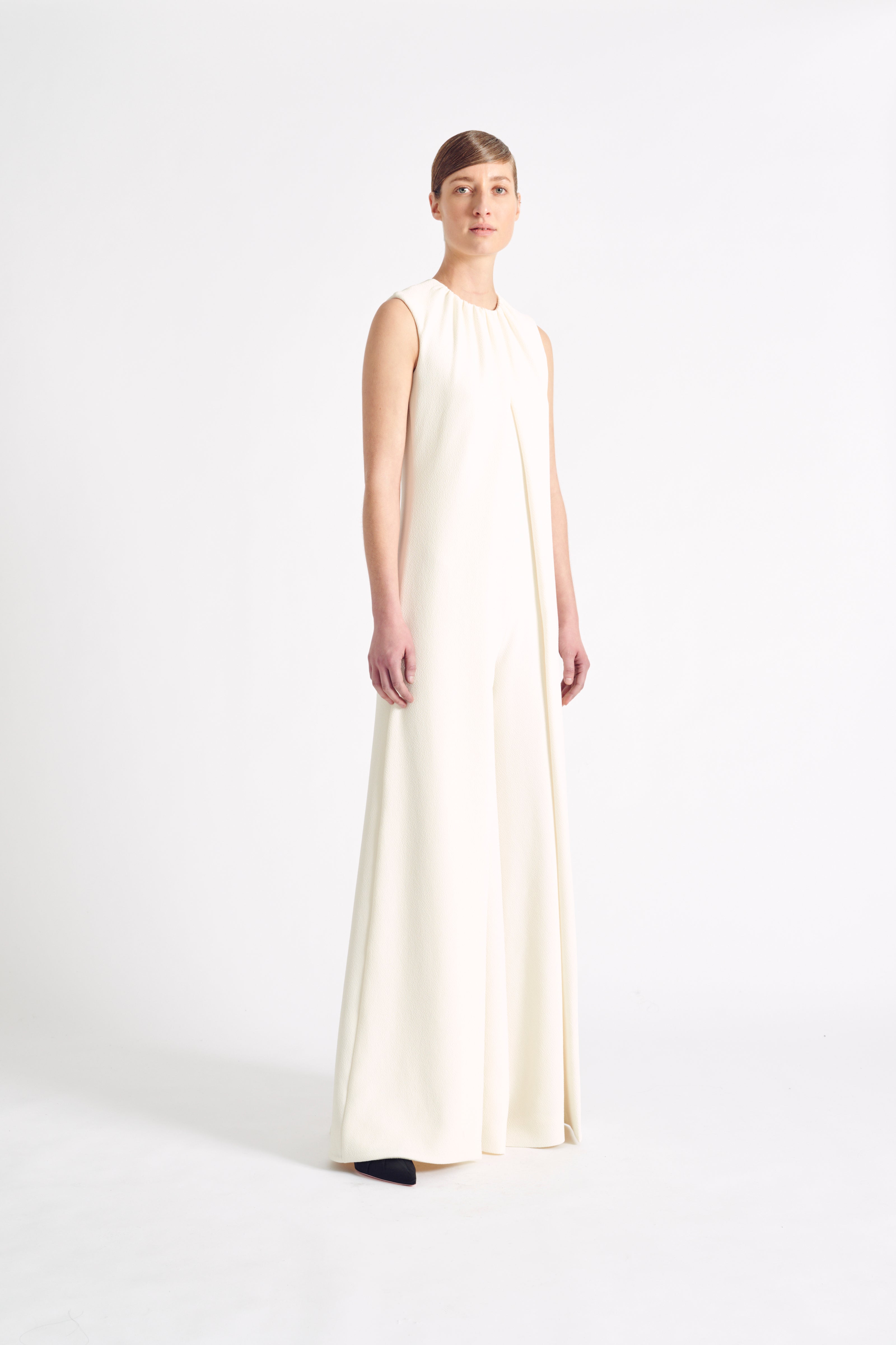 Aliza Jumpsuit | Ivory Double Cloque Jumpusit | Emilia Wickstead
