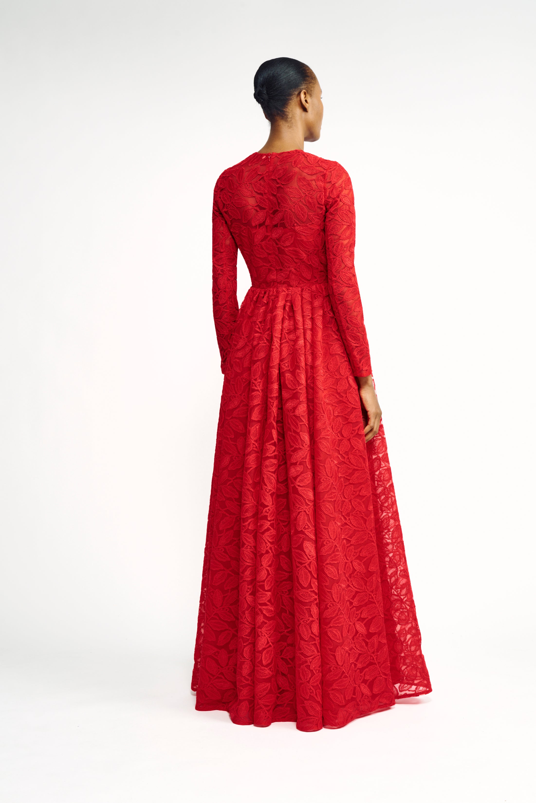 Annette Dress | Red Lace Long Sleeved Evening Dress | Emilia Wickstead