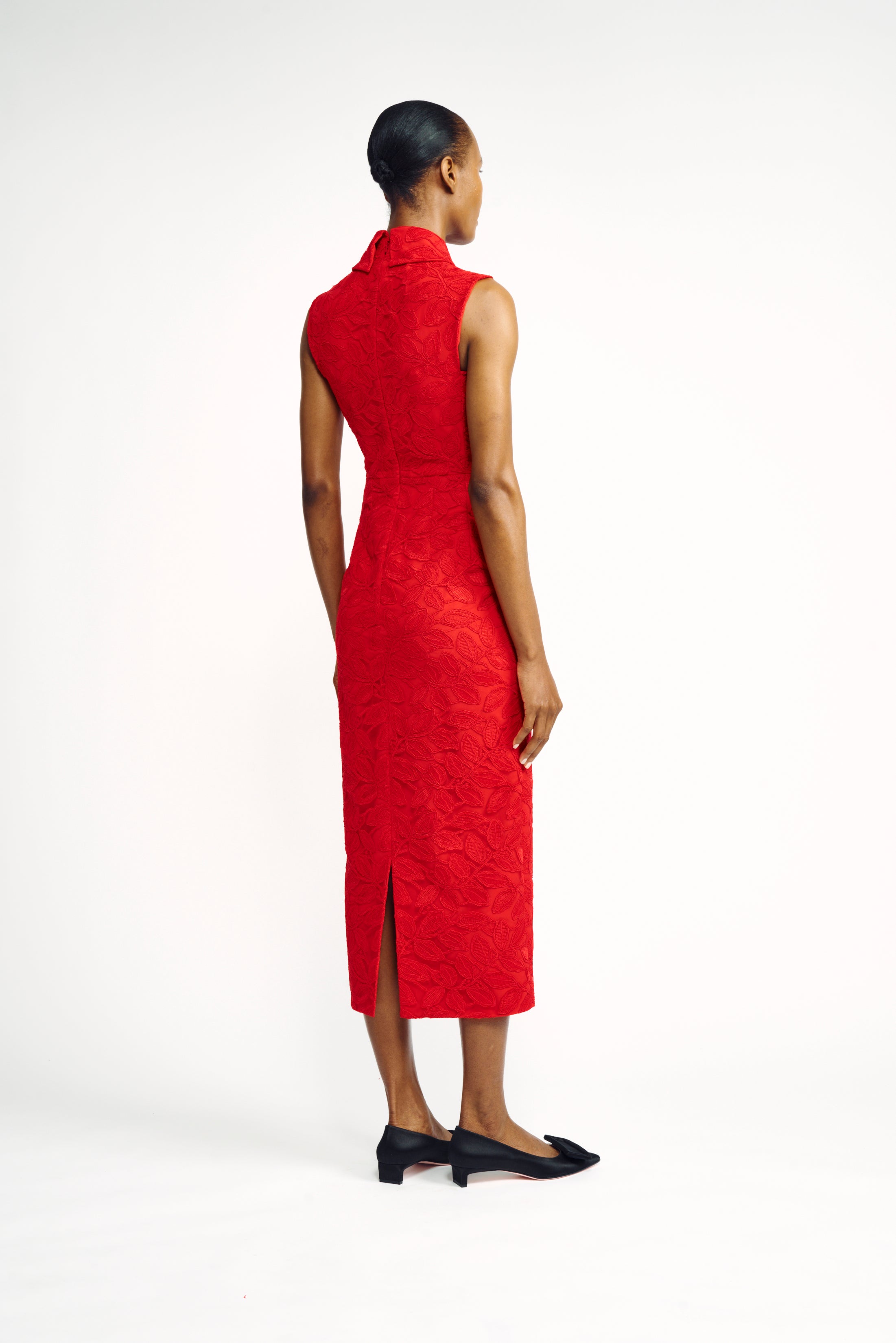 Mason Dress | Red Corded Lace Pencil Dress | Emilia Wickstead